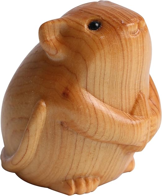 Amazon.com: Frestyle Small Animal Statues Wooden Hand Carved Arborvitae ...