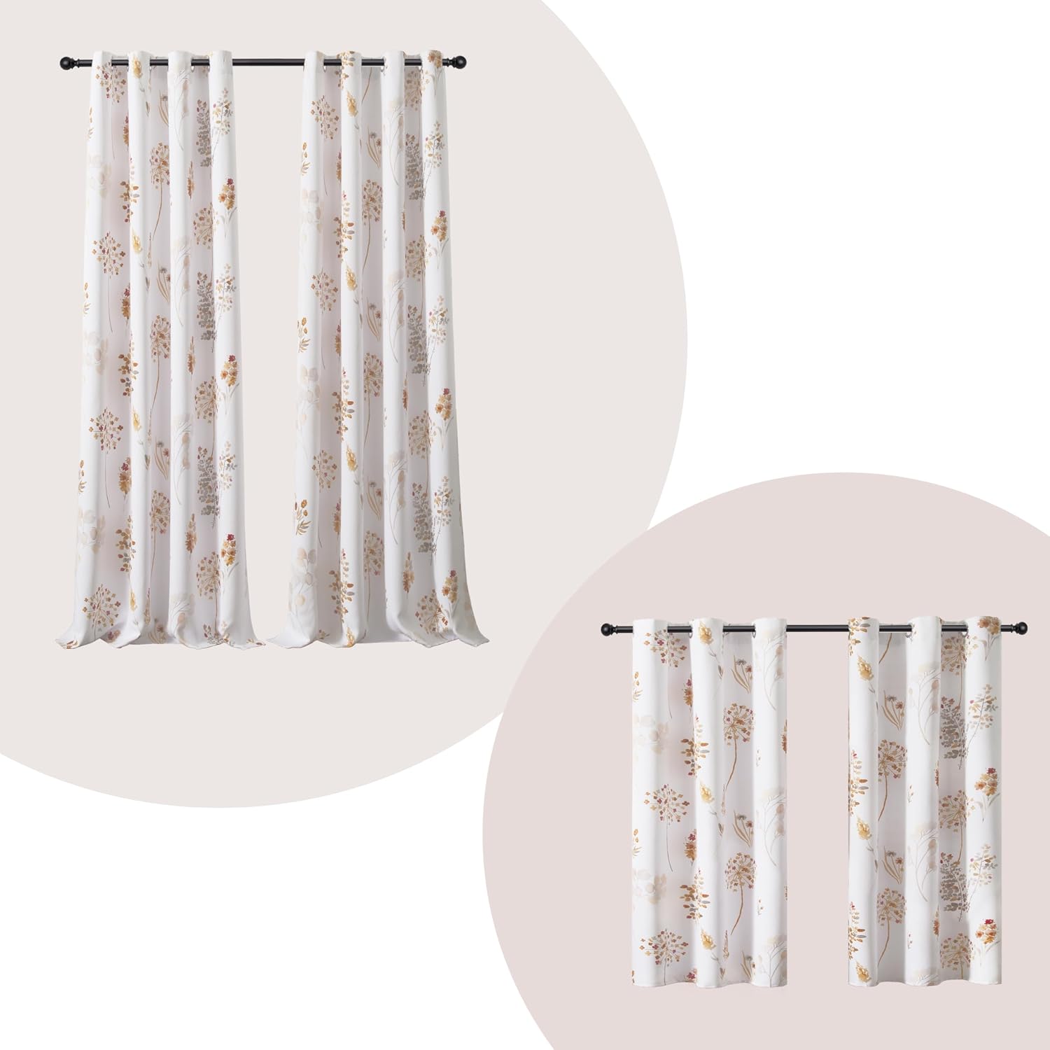 Amazon.com: XTMYI Rust and Brown Blackout Watercolor Wildflowers ...
