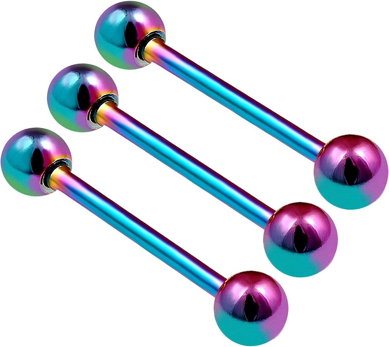 Amazon.com: bodyjewellery 14g 14 gauge 1.6mm 7/8 22mm Rainbow anodized ...