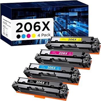 Amazon.com: 206X Toner Cartridge 4 Pack High Yield Replacement for HP ...