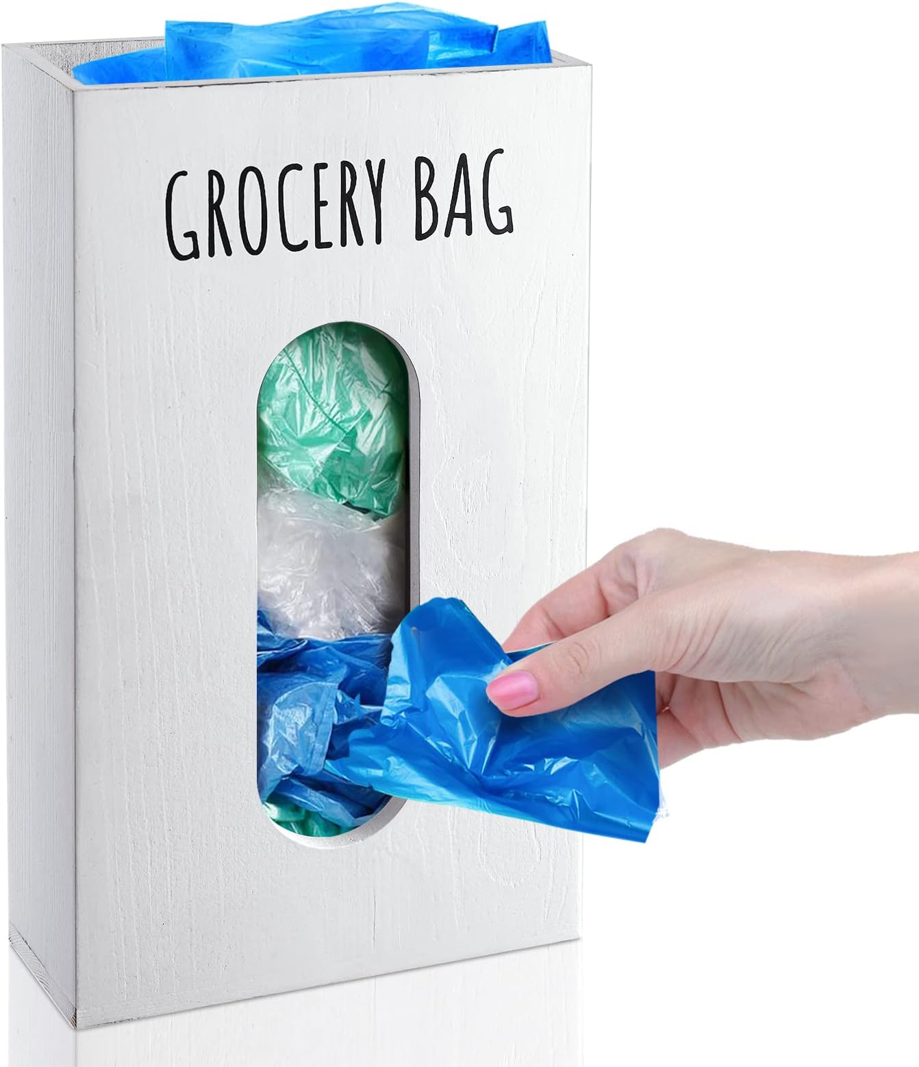 Amazon.com: MINCORD Wood Plastic Bag Holder - Wall Mount Grocery Bag ...
