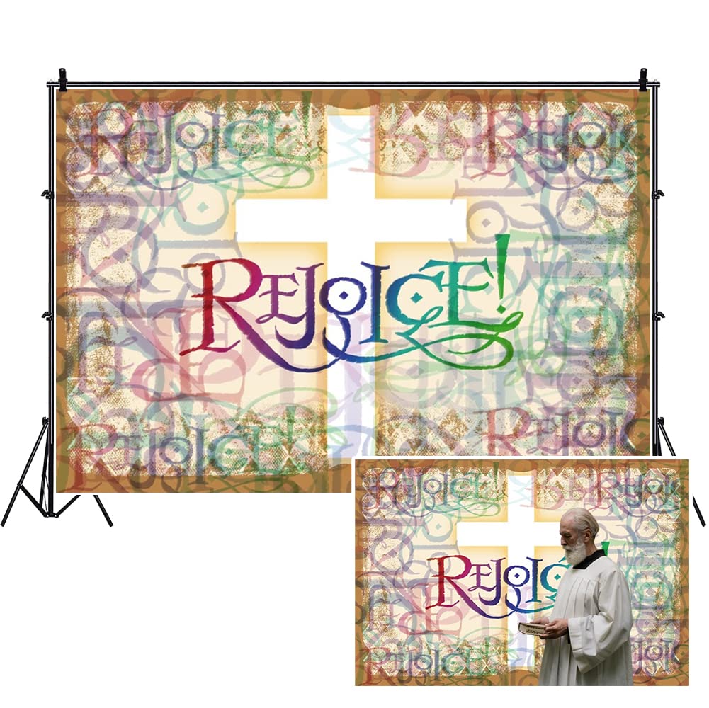 Amazon.com : Leyiyi 10x6.5ft Vintage Cross Rejoice Photography ...