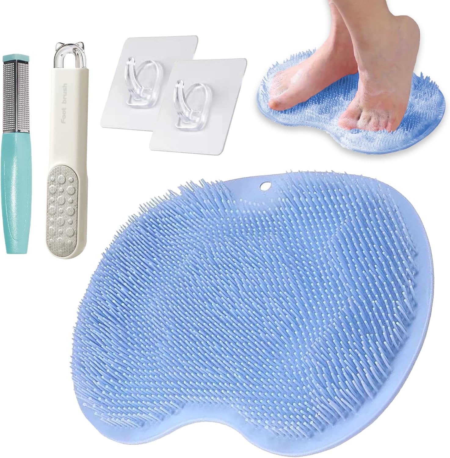 Foot Scrubber, Silicone Foot Scrubber Mat for Shower, Foot Cleaner Mat ...