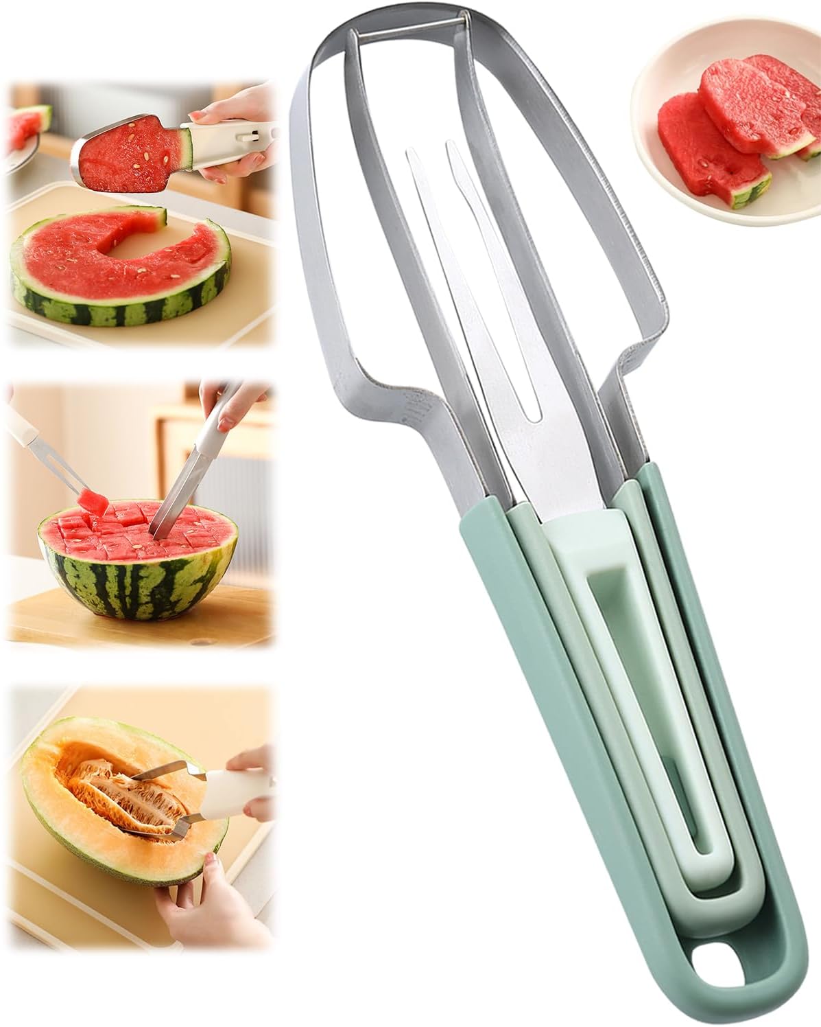 Amazon.com: 3-in-1 Watermelon Fork Slicer Cutter, Watermelon Popsicle ...