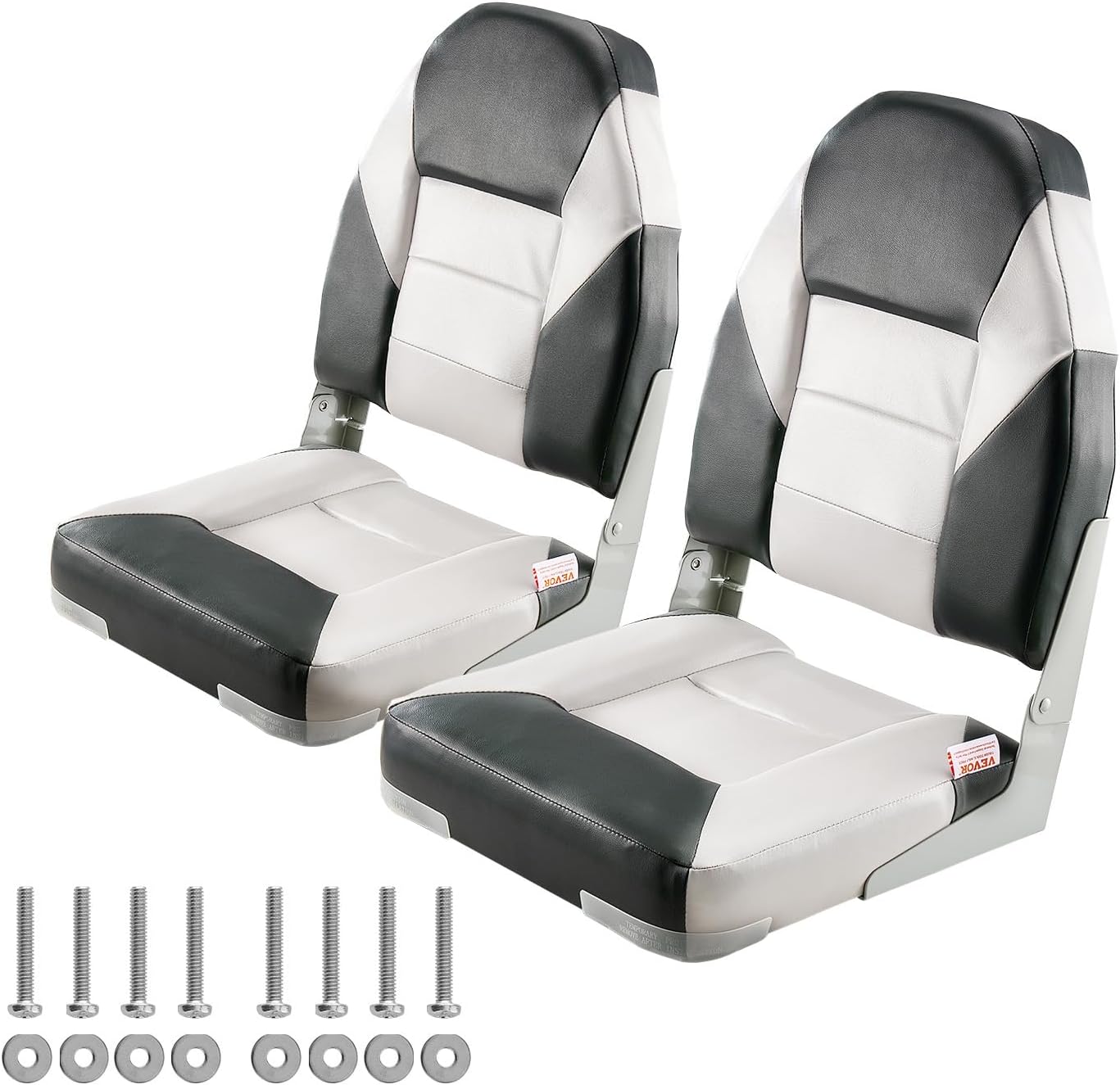 VEVOR Boat Seat, High Backrest, Folding Fishing Boat Seat with ...