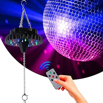 Disco Ball Motor Light with Remote: Rechargeable Battery Operated ...