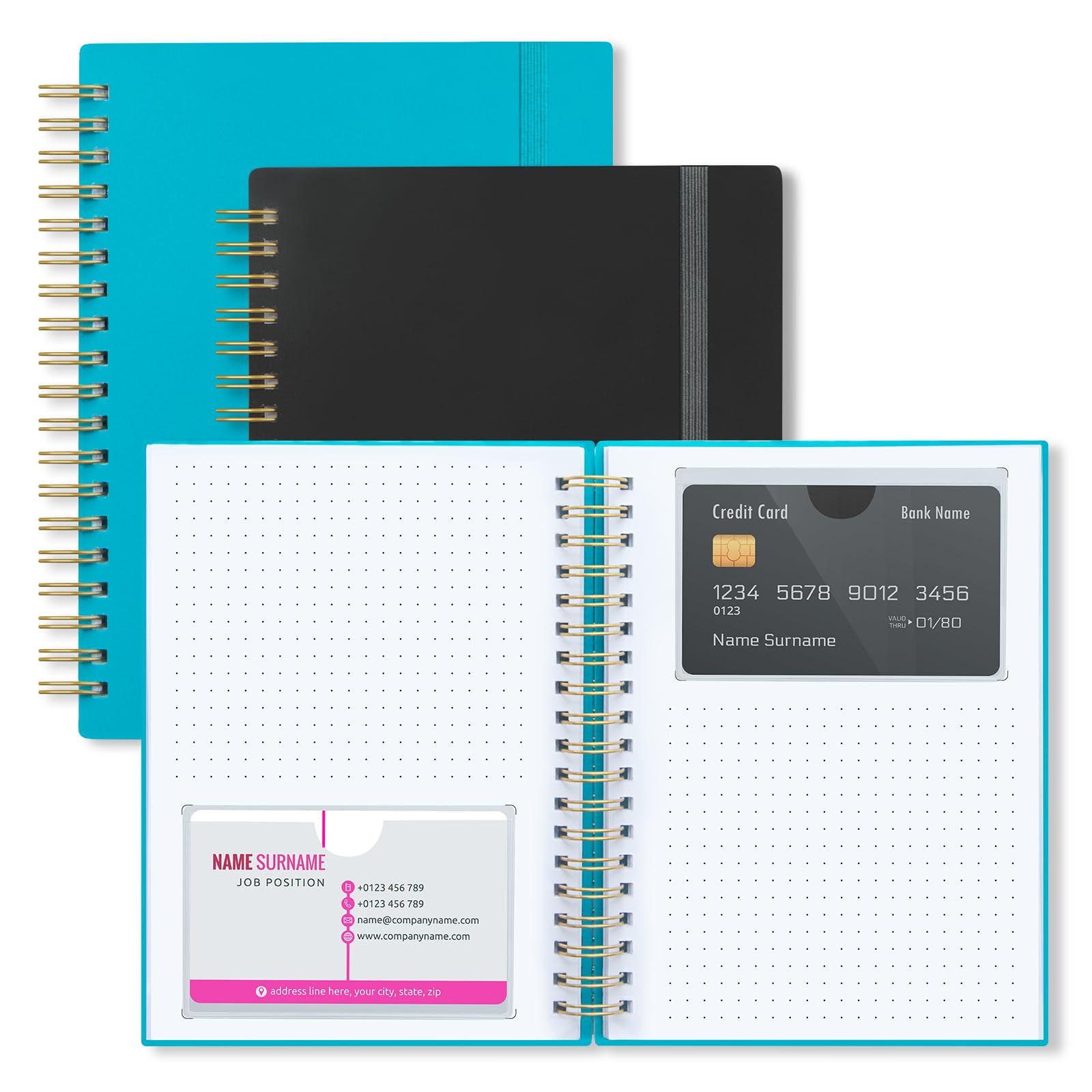 Amazon.com: Onesky 2Pcs Business Card Organizer, Credit Card Organizer ...