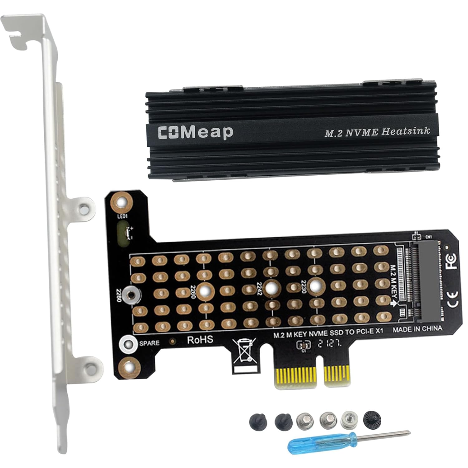 COMeap NVME M2 to PCIe Adapter, M.2 NVME SSD PCIe X1 Adapter with ...