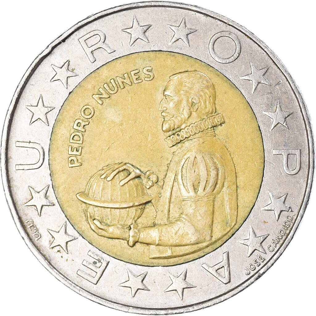 1989-2001 100 Escudos Bimetallic Portugese Coin. With Pedro Nunes (1502 ...
