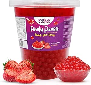 Popping BobaSabor Fresa 1kg – Bubble Blends PerlasBoba con Verdadero Zumo de Fruta – Sin lácteos ...