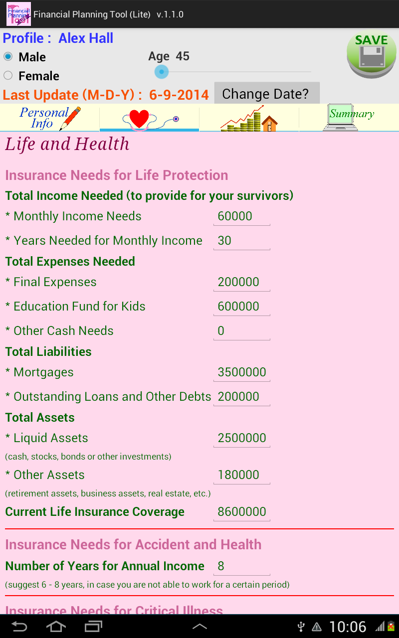 Financial Planning Tool Lite - App on Amazon Appstore