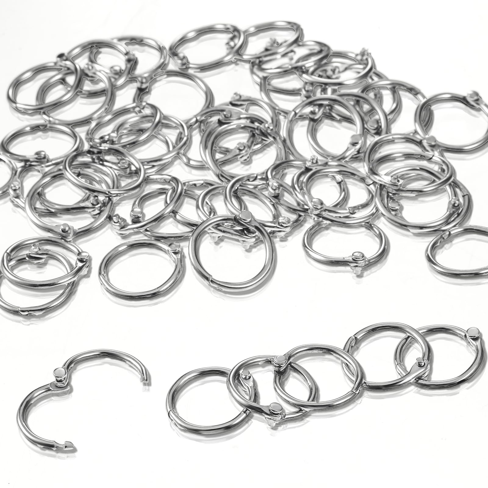 Amazon.com : 50Pcs Metal Binder Rings 0.59 Inch Metal Rings For Index ...