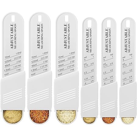 Amazon.com: Adjustable Measuring Spoon White,Creative Double End ...