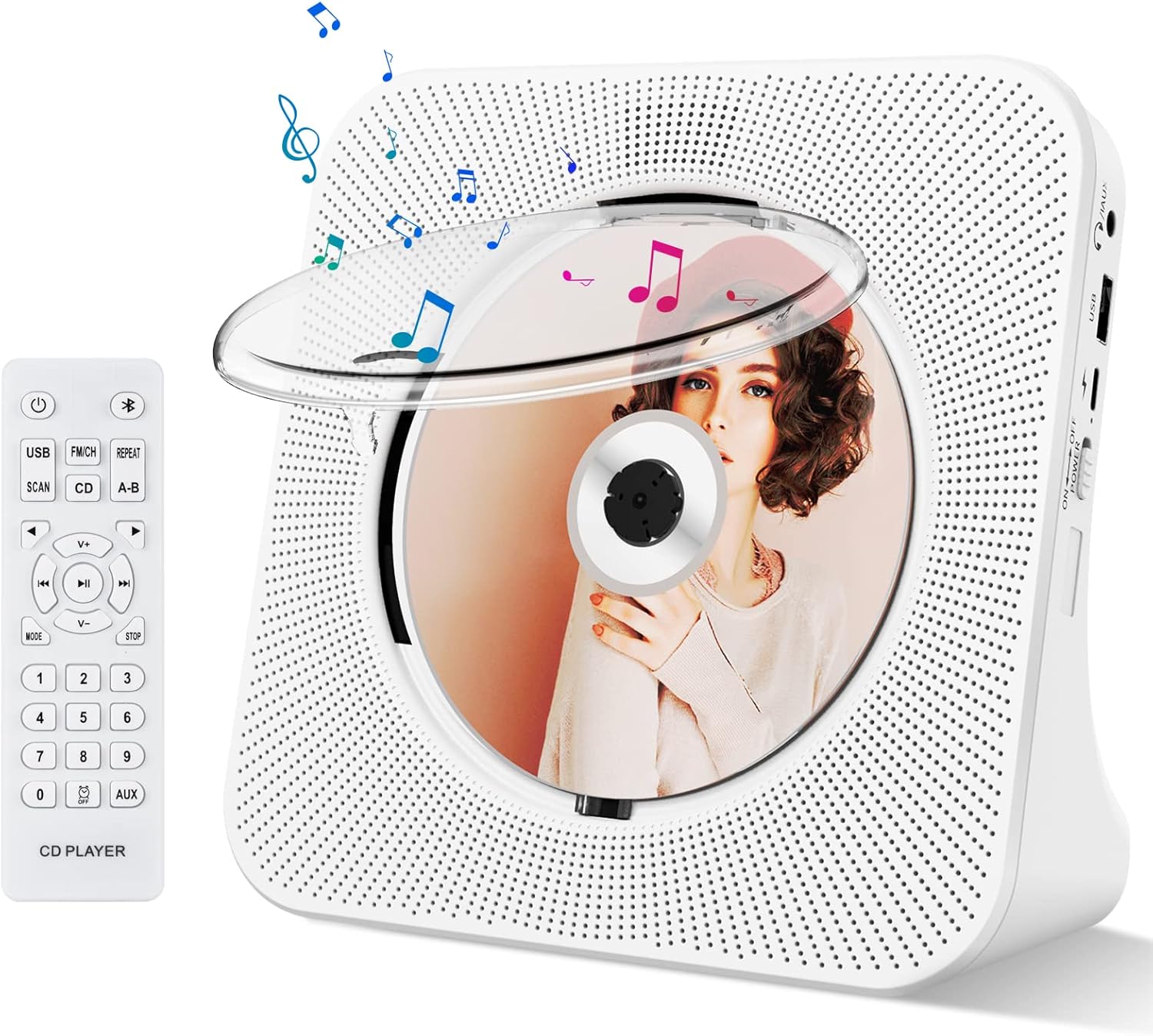 Amazon.com: CD Player with Bluetooth 5.0, Portable Desktop CD Music ...