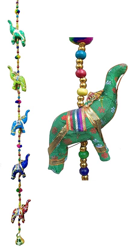 Indian Fabric Hanging Elephants String decoration : Amazon.co.uk: Home ...