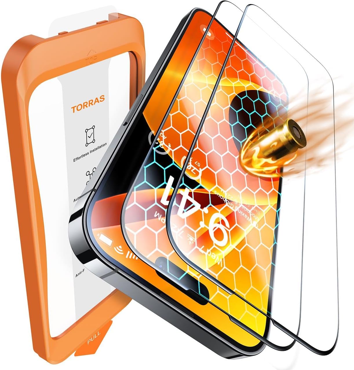 TORRAS [Full Screen Tempered Glass for iPhone 15 Pro Screen Protector ...