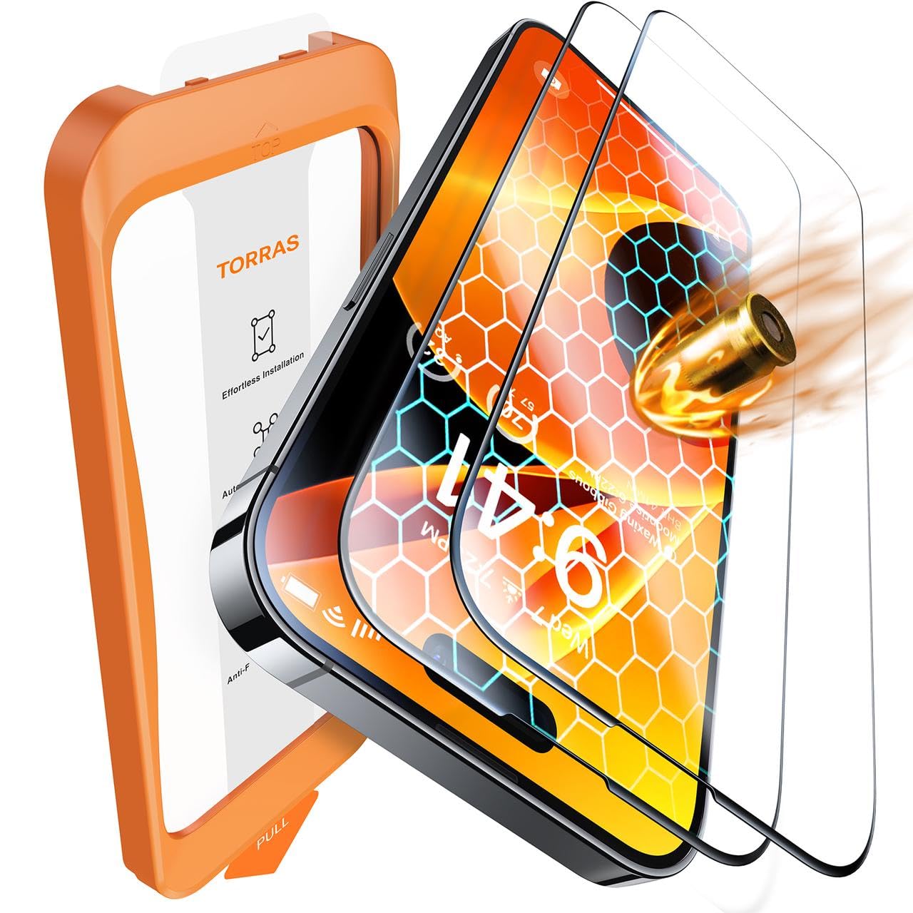 TORRAS for iPhone 16 Pro Screen Protector [Full Screen Tempered Glass ...