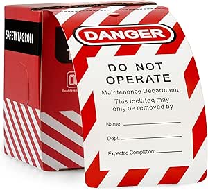 Amazon.com: Zoleker 200PCS Lockout Tagout Lockout Tags by-The-Roll ...