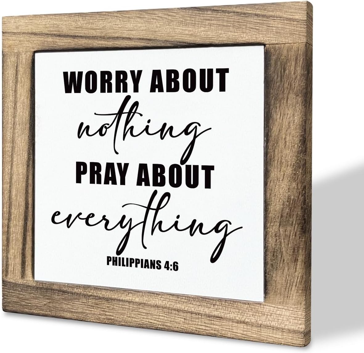 Amazon.com : Bible Verse Philippians 4:6 Box Sign, Worry about Nothing ...