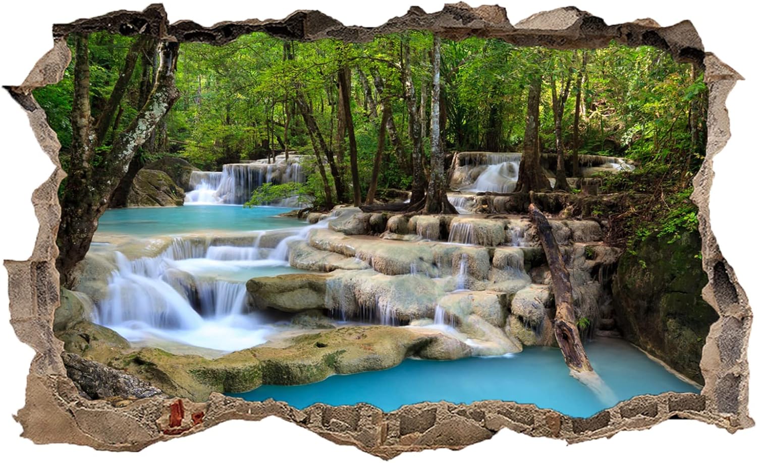 Amazon.com: Landscape 3D Smashed Decal, Waterfall Removable Vinyl Art ...