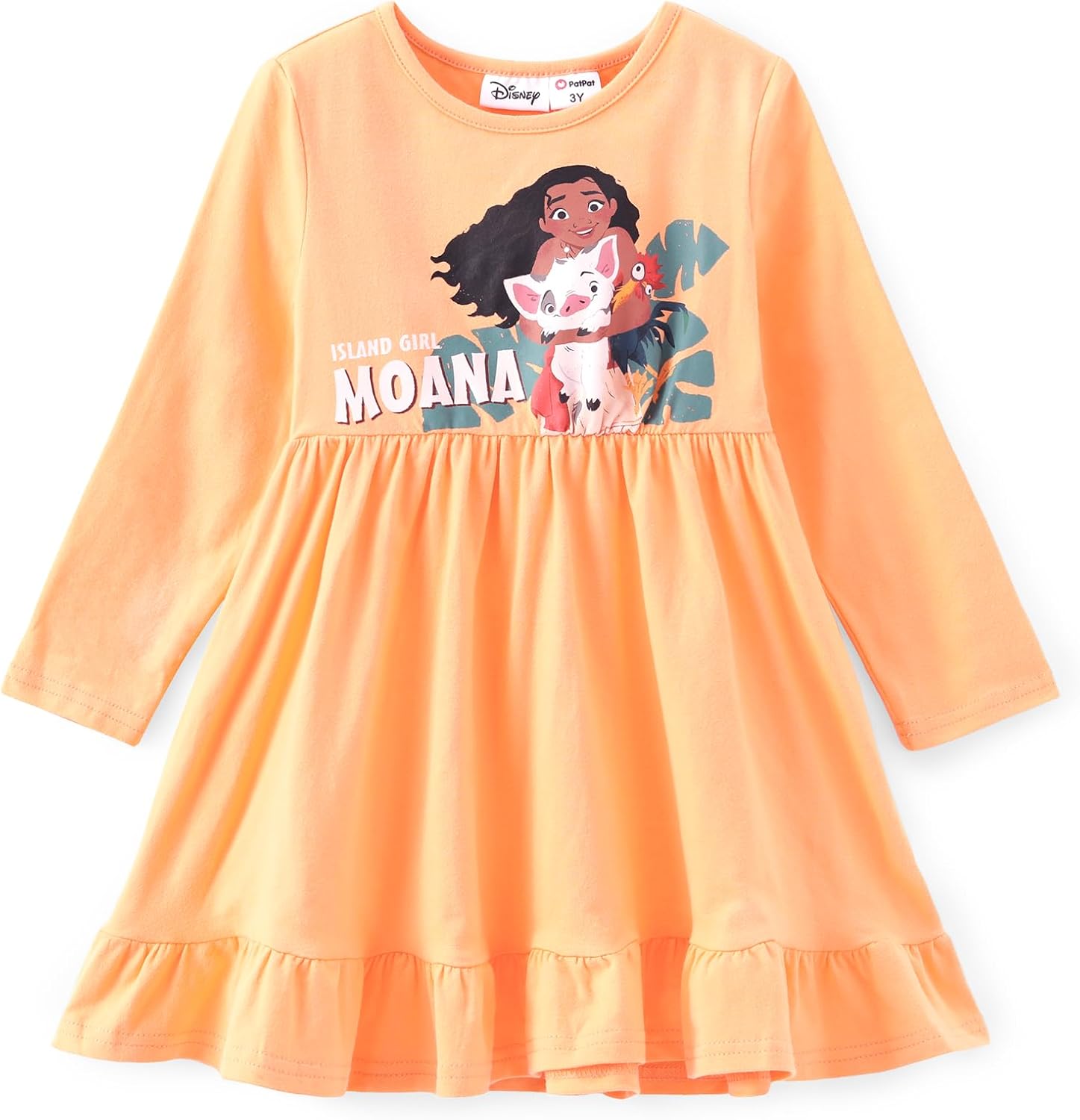 Amazon.com: Disney Princess Moana 2 Dress Toddler Girl Floral Skater ...