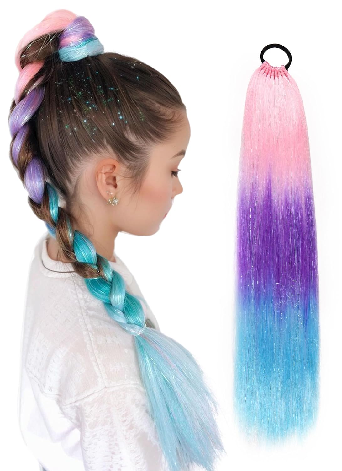 Amazon.com : Ponytail Extension With Hair Tie 26 inch Colored Hair ...