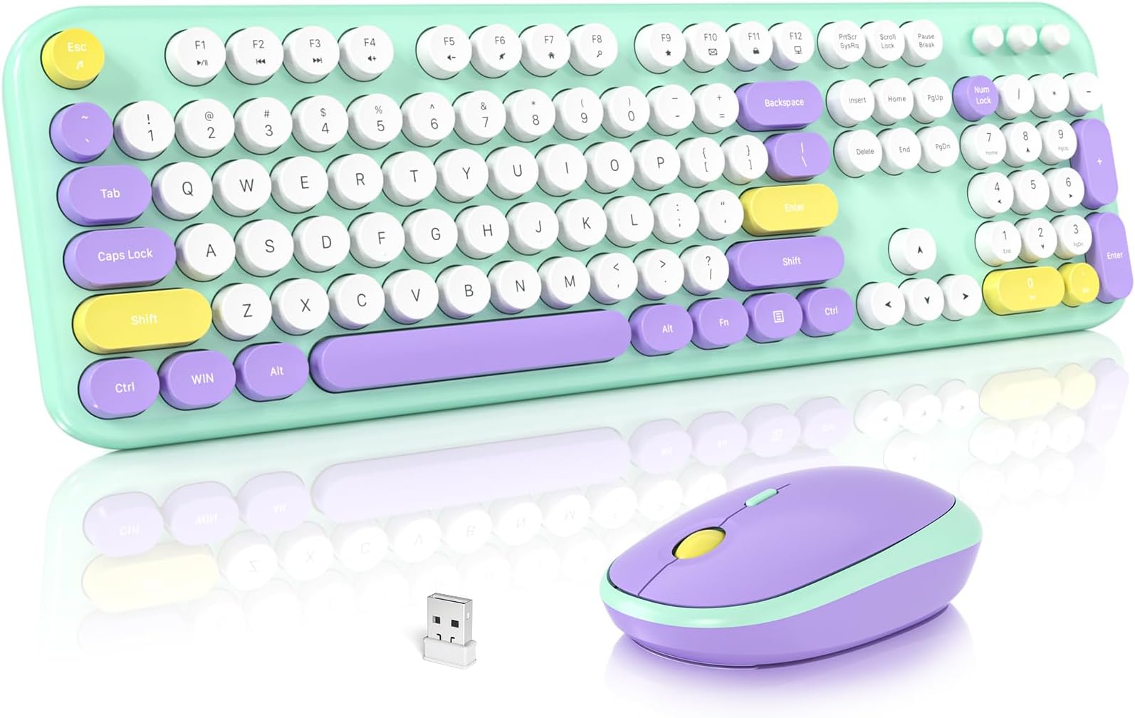 Amazon.com: Wireless Keyboard and Mouse Set, SQMD Typewriter Full Size ...