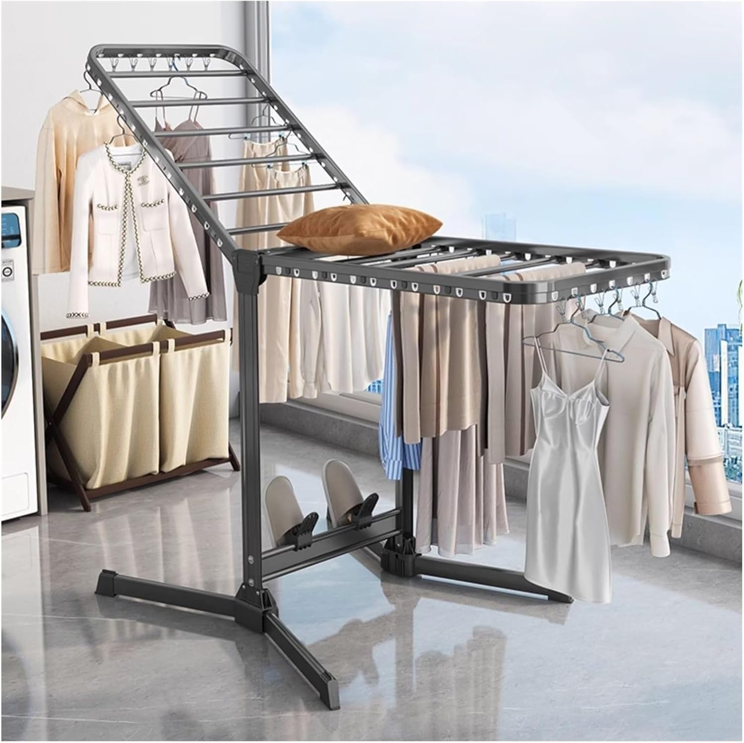 Amazon.com: Clothes Drying Rack Foldable Portable Drying Rack with ...