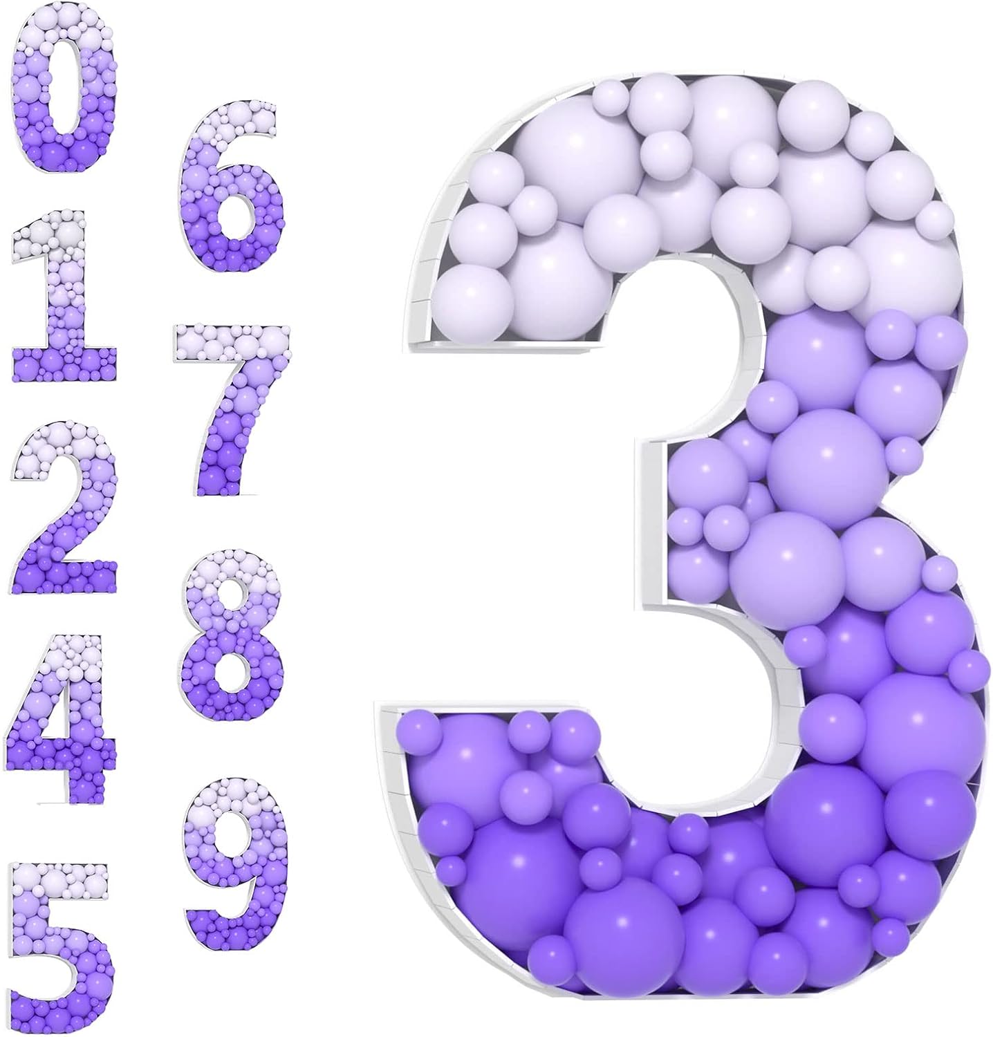 Amazon.com: LYVEEF Marquee Numbers Mosaic Balloon Frame: 3ft Large ...