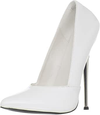 Amazon.com | Pleaser Women's DAGGER-03/W, White Patent, 9 M US | Pumps