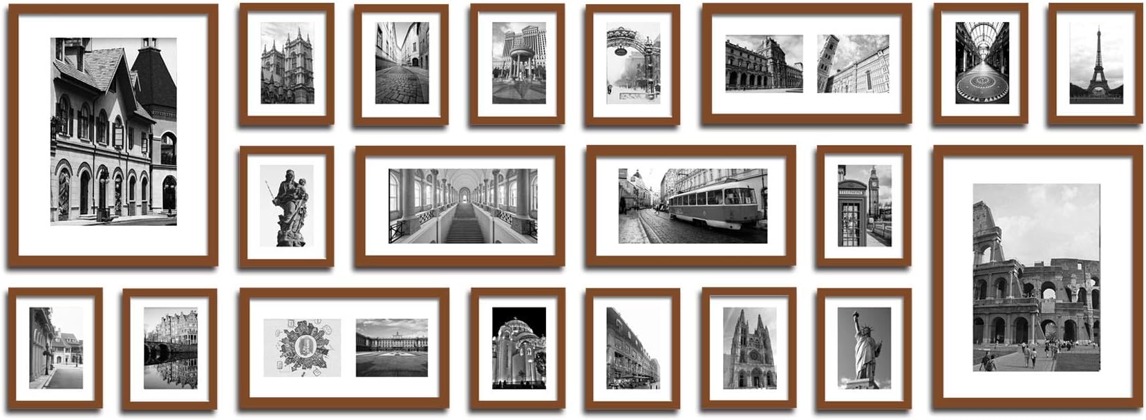 Transforcat 26 Pieces Picture Frames Set Collage Photo Frames Wall ...