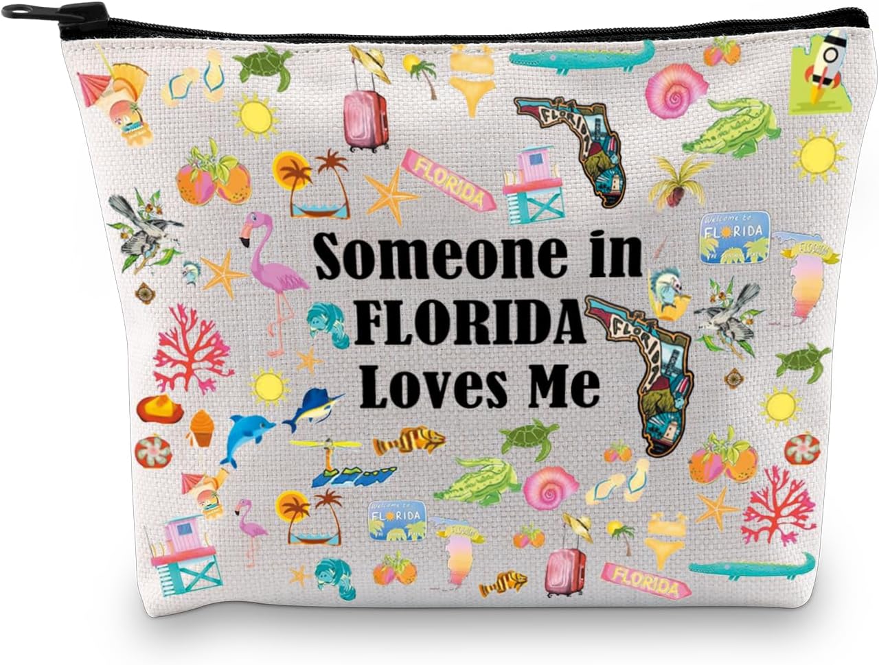 Amazon.com: PXTIDY Florida Travel Makeup Bag Long Distance ...