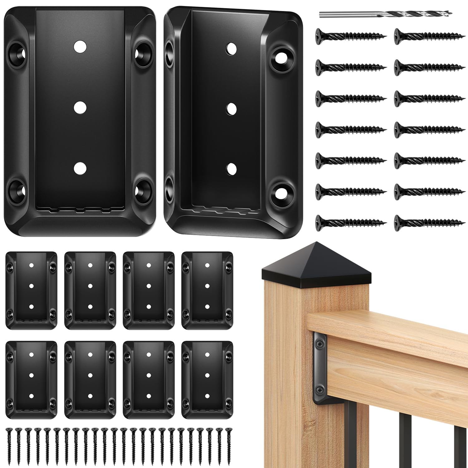 Snapklik.com : Toscoco 10 Pcs Deck Railing Bracket Connectors For 2" X ...