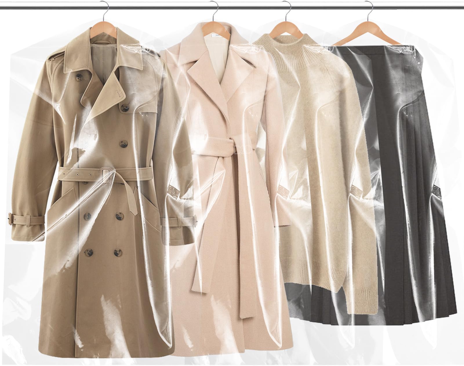 Amazon.com: Bezall 10Pcs Plastic Clear Garment Bags, 47 Inch Dry ...