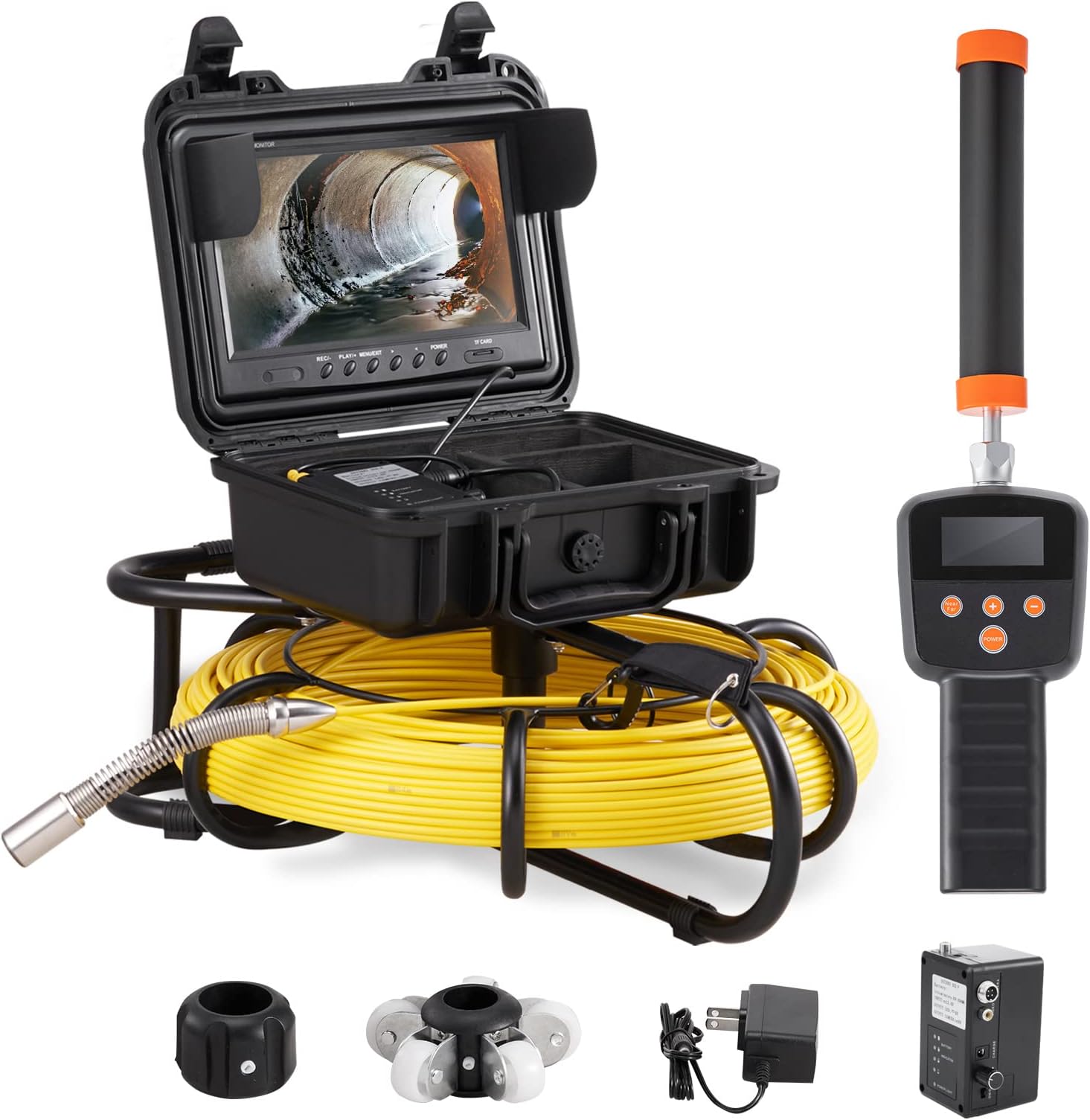 VEVOR Sewer Camera with 512Hz Locator,300 ft/91.5 m, 9" Pipeline ...