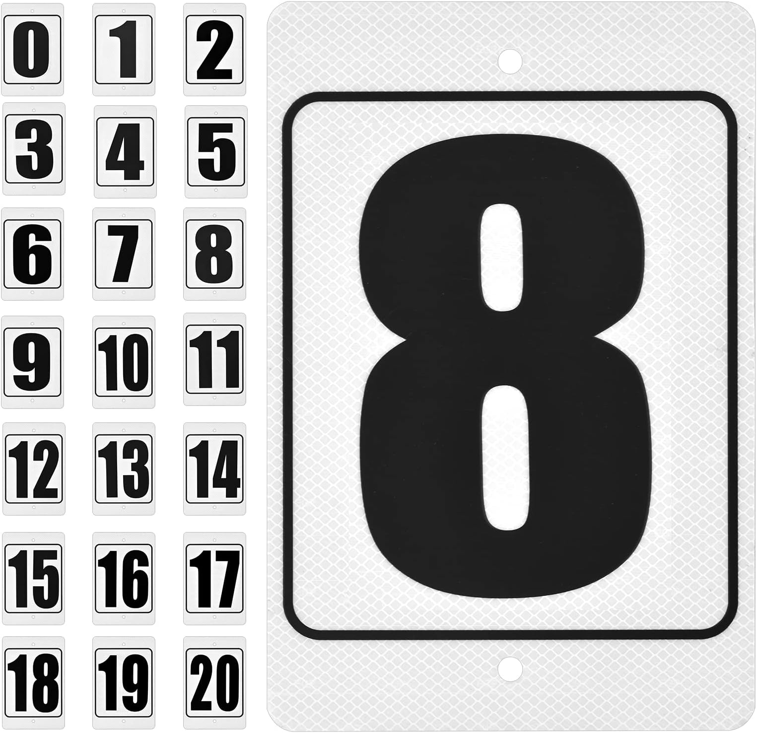 Amazon.com: 8 x 12 inch Reflective Parking Lot Number sign Aluminum ...