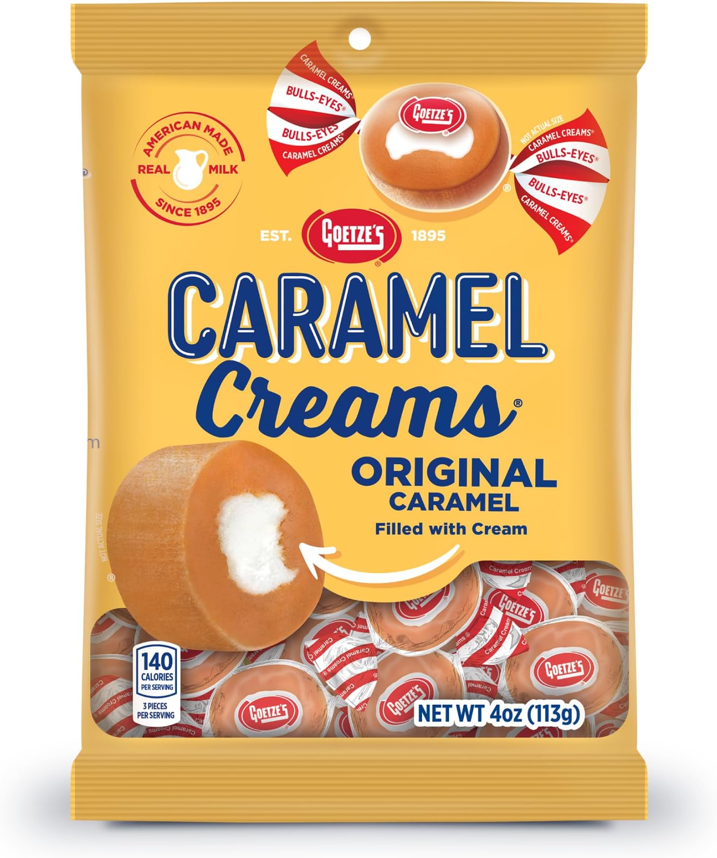 Amazon.com : Goetze's Original Vanilla Caramel Creams, 4 oz Bag ...