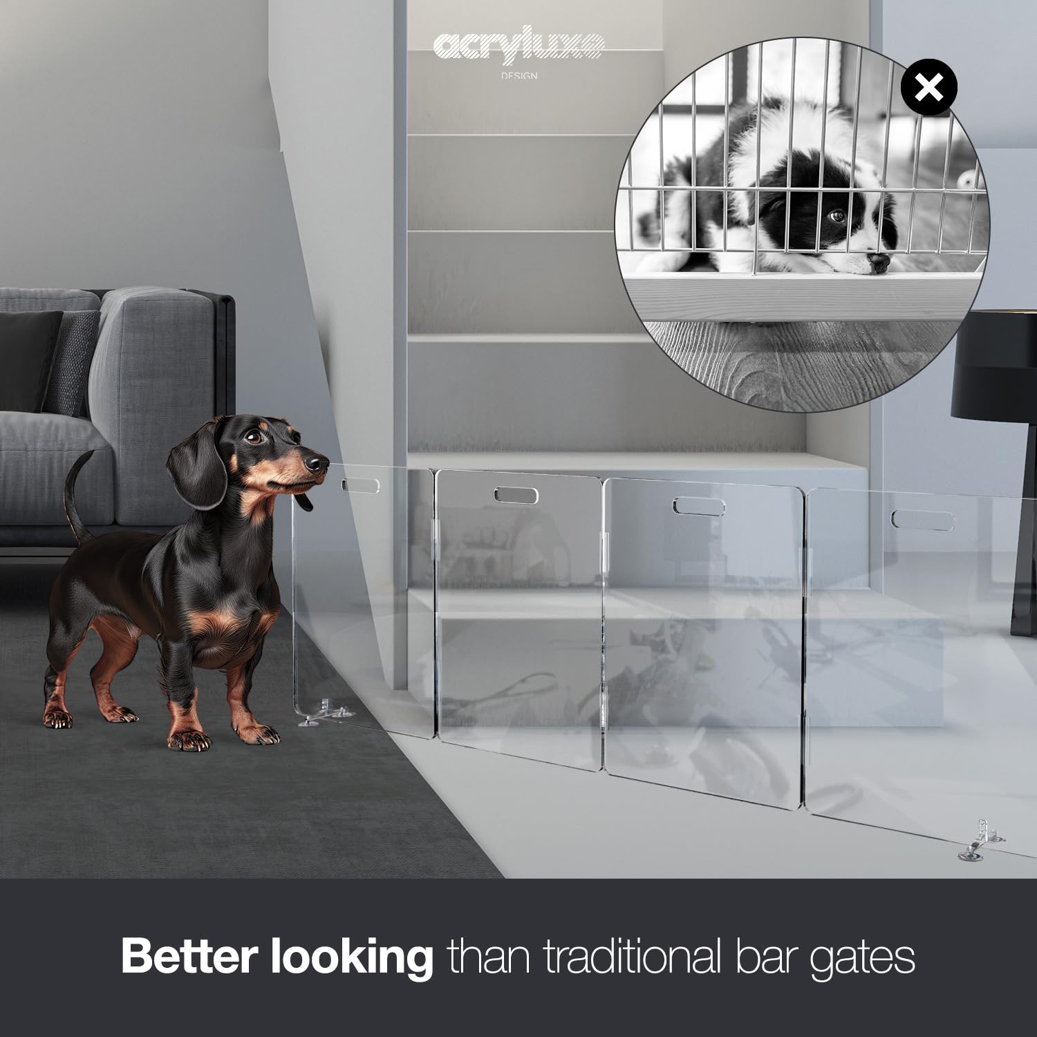 Snapklik.com : GUARDMATE Premium Acrylic Dog Gate Fence 6-Panel 24 X 20 ...