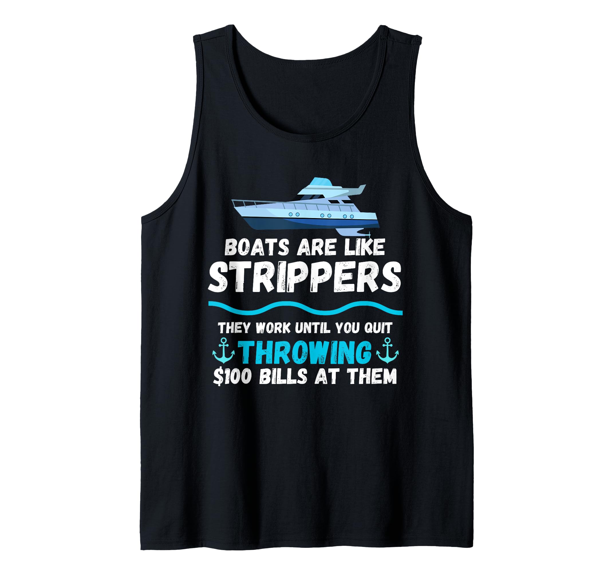 Amazon.com: Mens Boating Boat Owner Boats Are Like Strippers Pontoon Funny Tank Top : Clothing ...