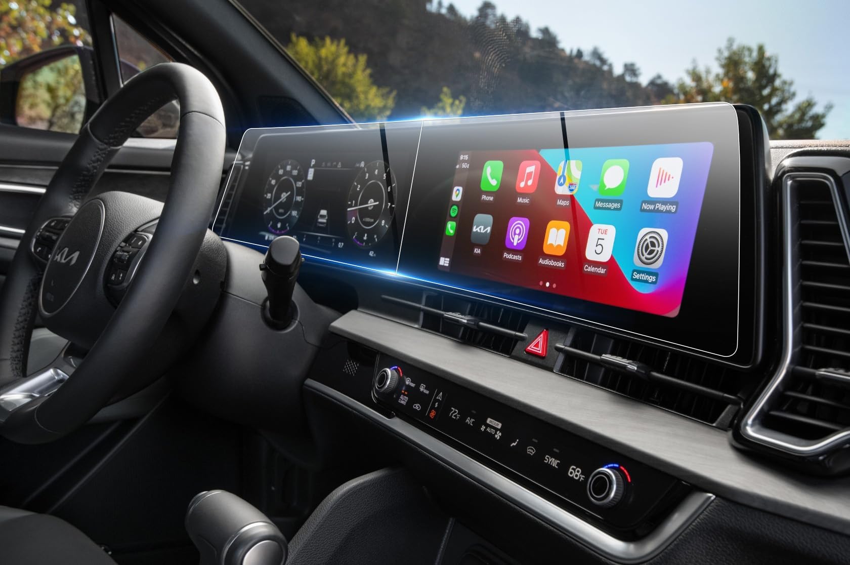 Amazon.com: Tempered Glass Screen Protector Compatible With 2024 kia ...