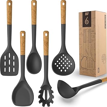 Amazon.com: Large Silicone Cooking Utensils - Heat Resistant Kitchen ...