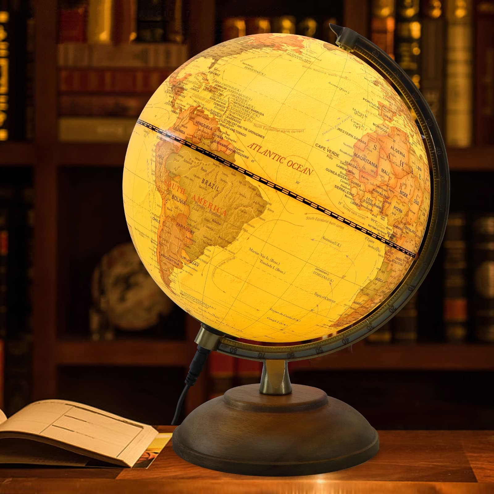 Amazon.com: Illuminated Globe of the World with Stand | World Globe for ...