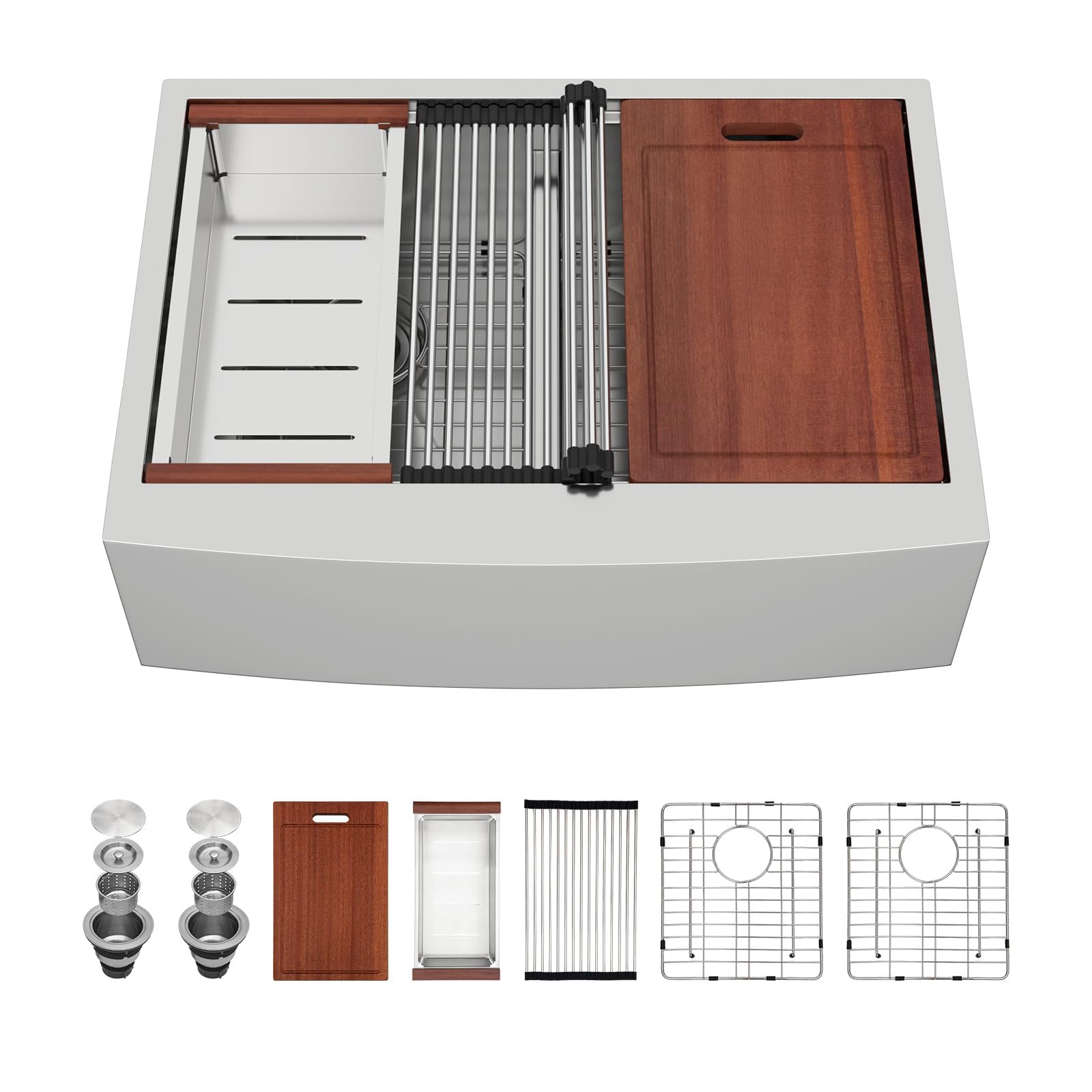 Snapklik.com : 33 Farmhouse Sink Double Bowl - 33x22 Inch Farmhouse ...