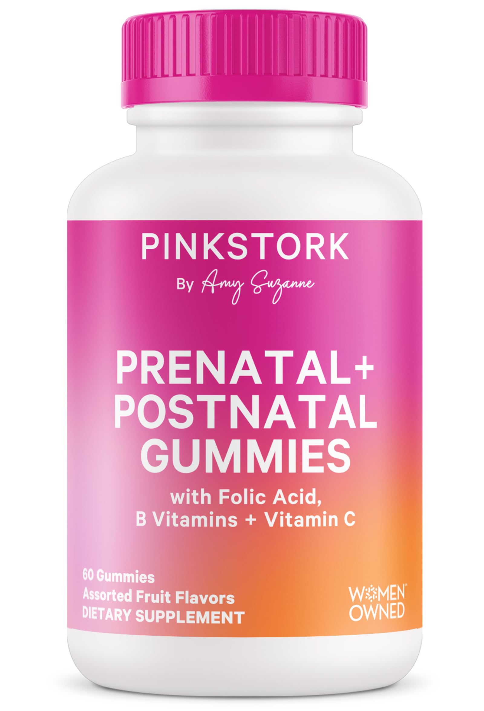 Amazon.com: Pink Stork Prenatal + Postnatal Gummy Vitamins for Women ...