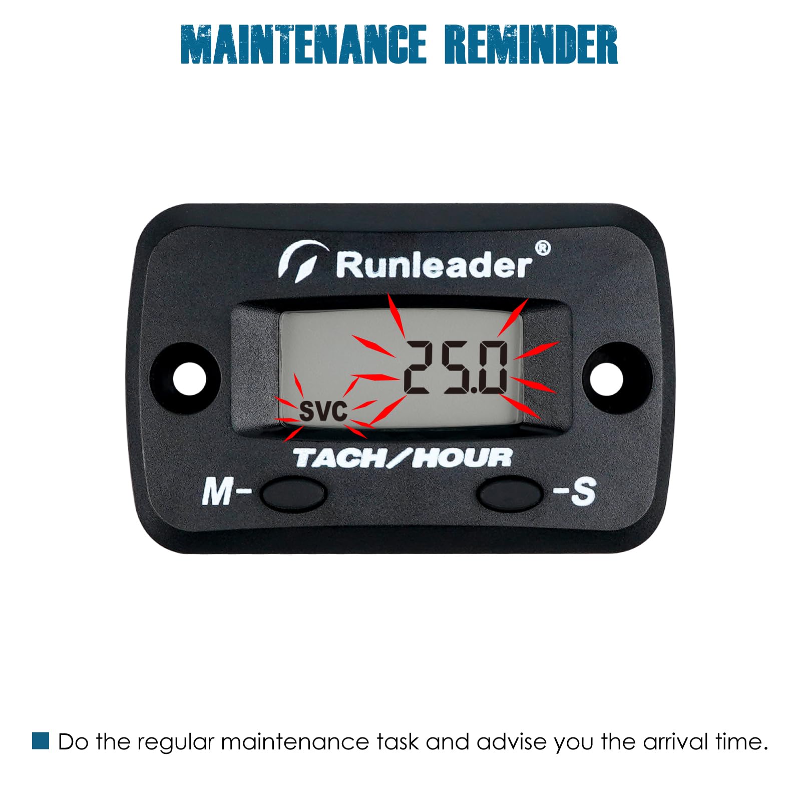 Snapklik.com : Runleader Digital Tach/Hour Meter,Maintenance Reminder ...