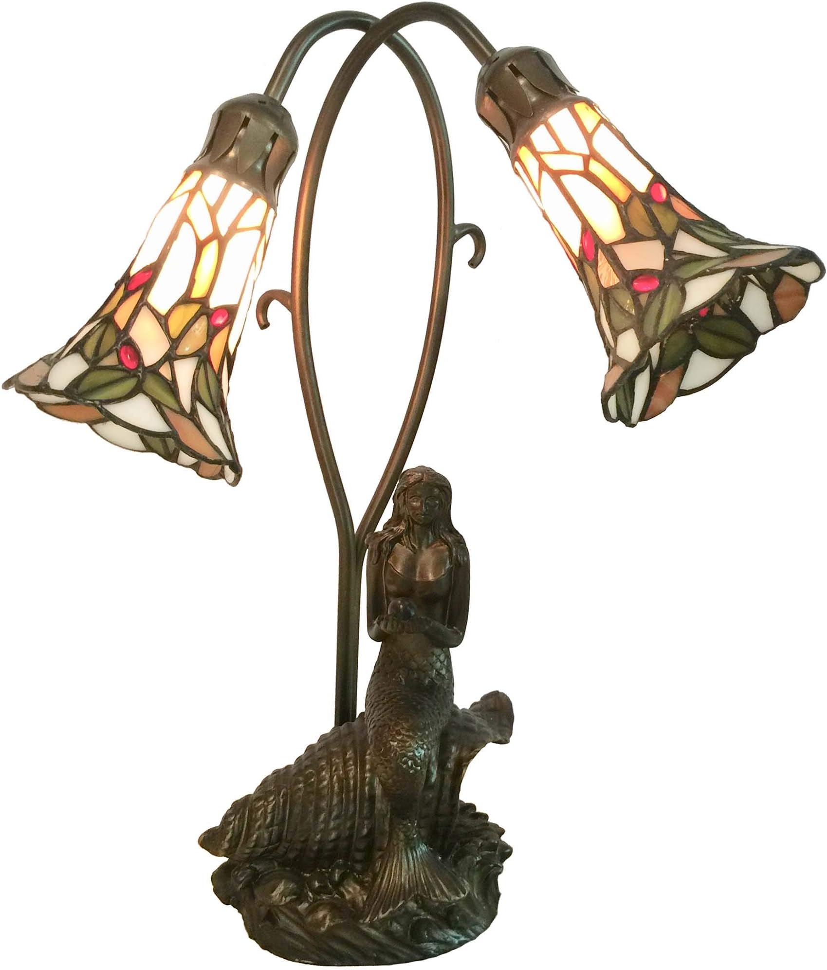 ANYONGLU Lily Lamp Tiffany Style Table Lamp 16 Inch Tall Tulip Flower ...