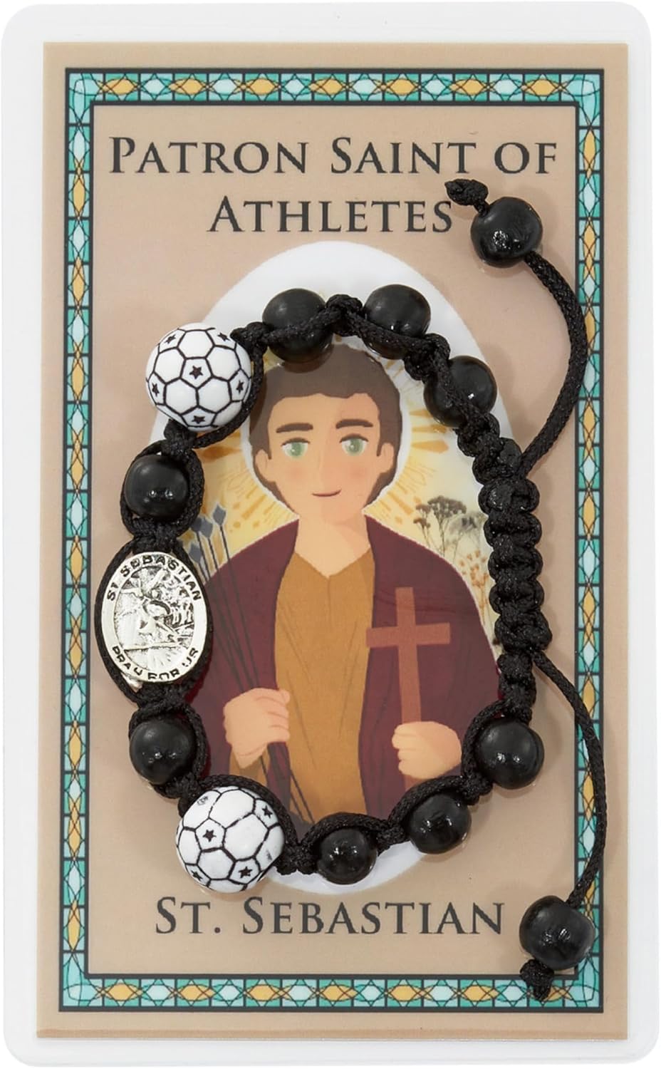 Amazon.com: Needzo St. Sebastian Prayer Card and Soccer Bracelet ...