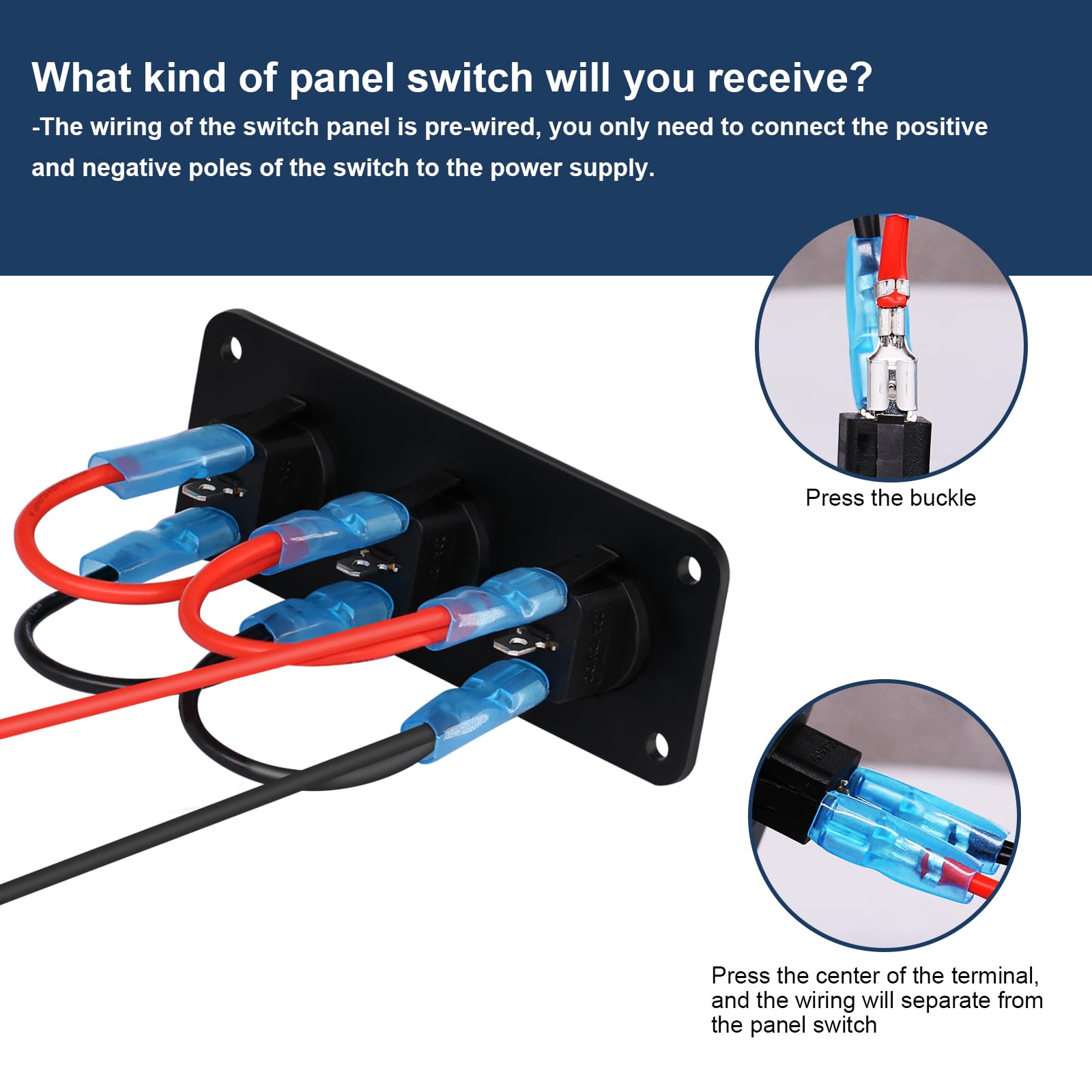 Snapklik.com : 3 Gang Rocker Toggle Switch Panel, DC 12V 20A Blue LED ...