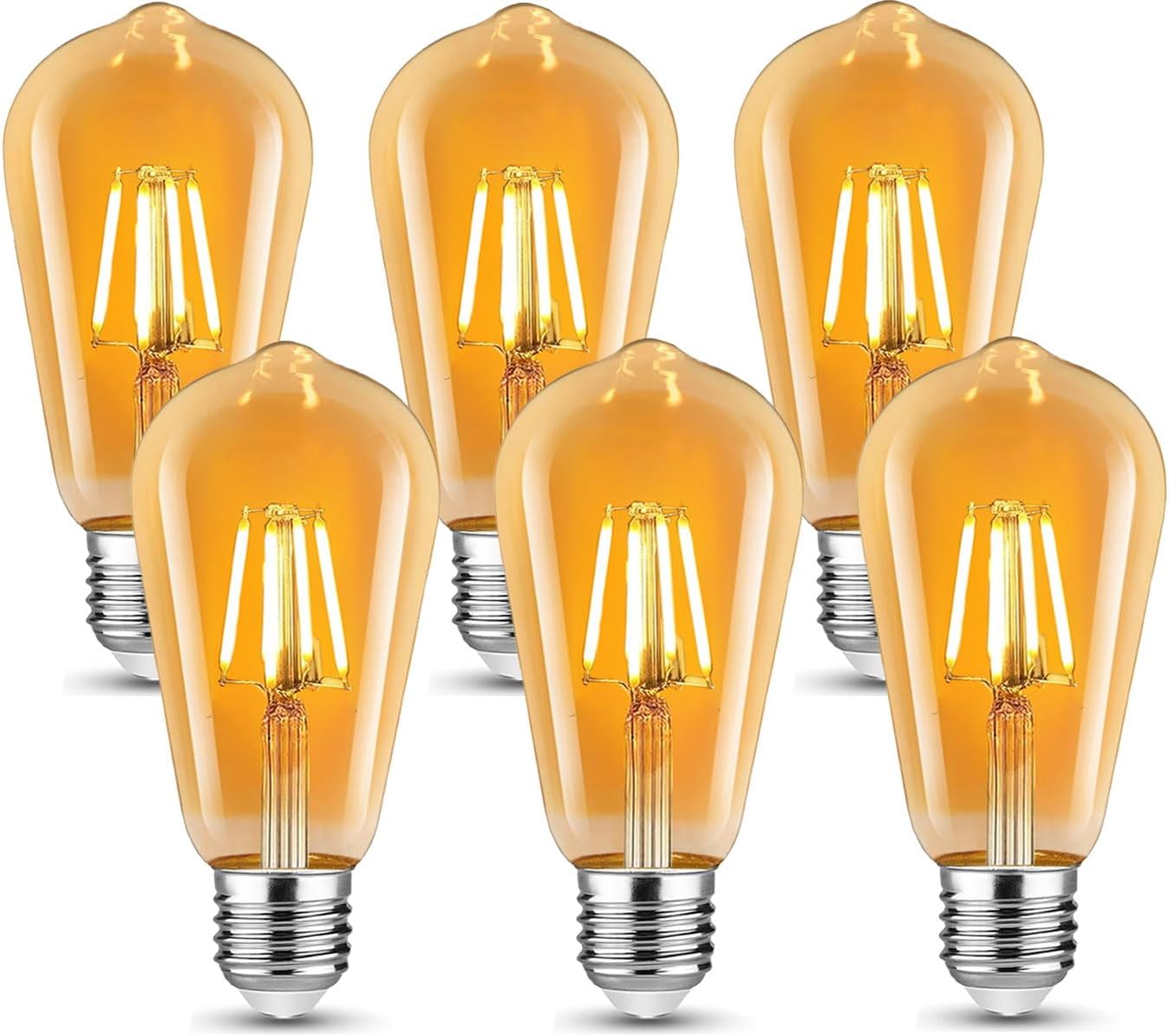 E27 Screw Led Light Bulb, 4W Edison Led Bulb Warm White 40W Antique ...