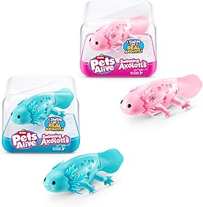 Pets Alive ZURU Swimming Axolotls (2 Pack), Floating Robot Axolotl ...